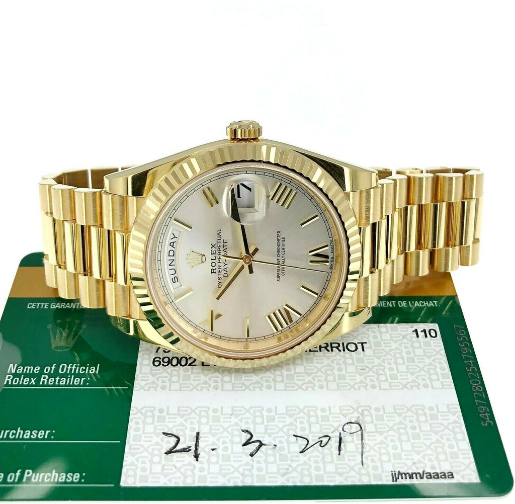 Rolex 40 mm Day Date II President 18K Yellow Gold Watch Box and Card ...
